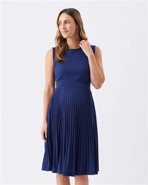 Knife Pleat Maternity Dress