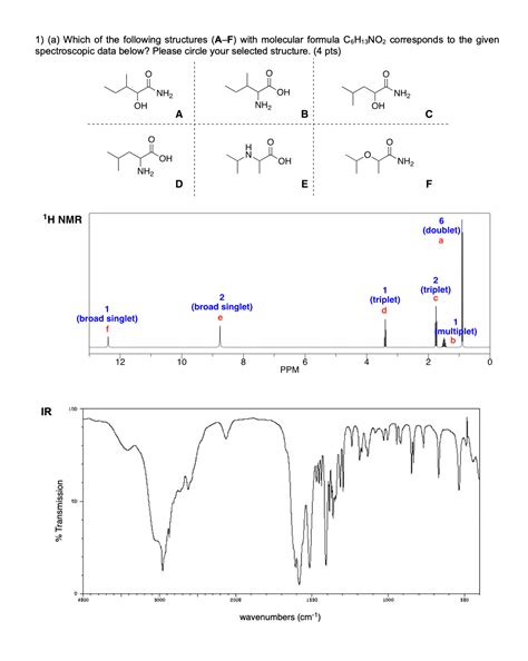 Solved 1 A Which Of The Following Structures A F With