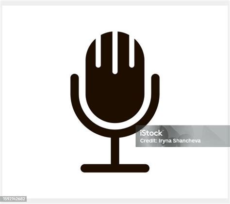 스텐실 마이크 아이콘 마이크 클립 아트 벡터 스톡 일러스트레이션 Eps 10 로고에 대한 스톡 벡터 아트 및 기타 이미지 로고 청중 노래 Istock