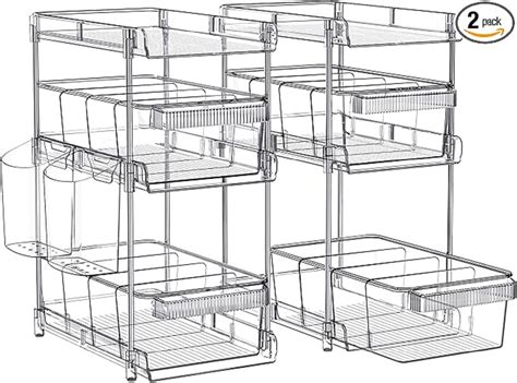 Rebrilliant Bathroom Organizers 2 Sets 3 Tier Pull Out Organizer And
