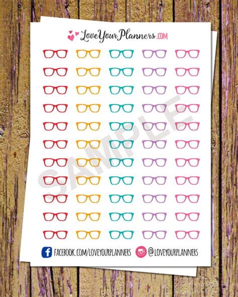 55 Reading Stickers Glasses Stickers Planner Stickers Etsy