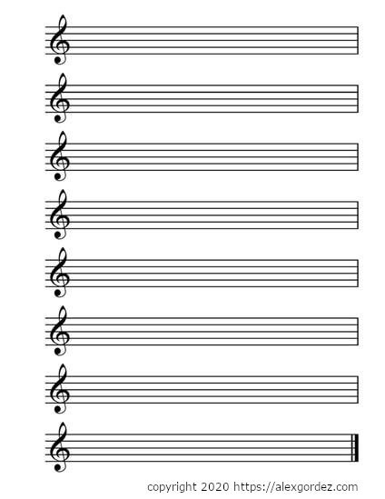 Blank Sheet Music Treble Clef