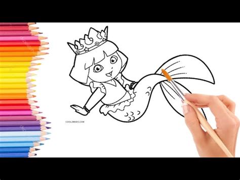 Dora Mermaid Coloring Pages