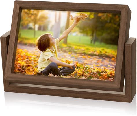 Mixoo 4x6 Picture Frame Rotating Photo Frame Wooden