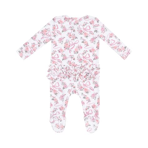Ribbons And Flowers 2 Way Zipper Ruffle Back Footie Doodlebugs And Grow