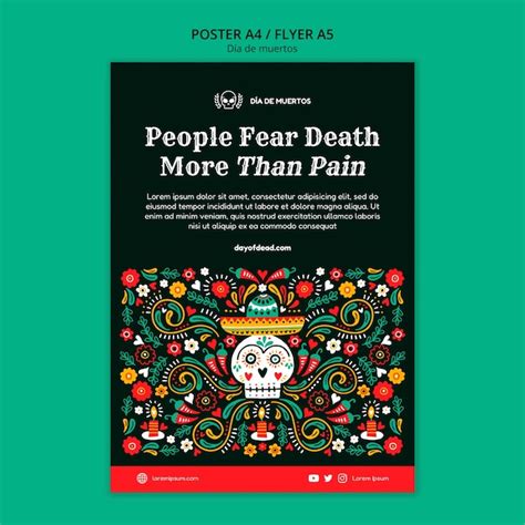 Plantilla De Día De Muertos De Diseño Plano Archivo Psd Gratis