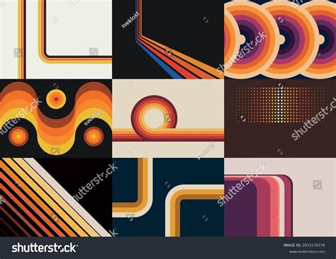 1970s Backgrounds Patterns 70s Style Templates Stock Vector Royalty