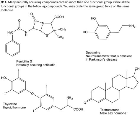 Solved Q11 Many Naturally Occurring Compounds Contain More Than One Functional Group Circle