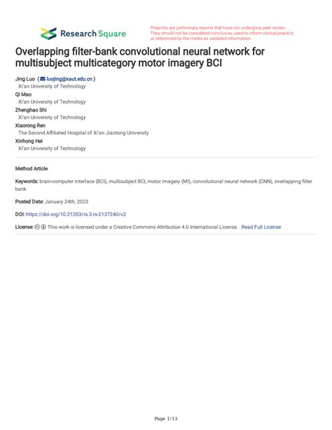 Pdf Overlapping Filter Bank Convolutional Neural Network For