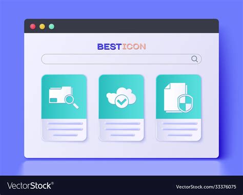 Set Cloud With Check Mark Search Concept Vector Image