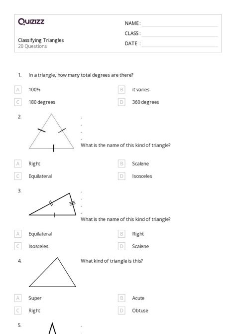 50 Classifying Triangles Worksheets On Quizizz Free And Printable