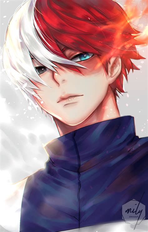 Todoroki Shoto Fanart By Ninesly Mily On Deviantart Detailed Image My Hero Academia Iphone