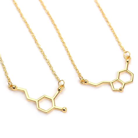 Creative Dopamine Science Necklace Chemical Structure Molecular