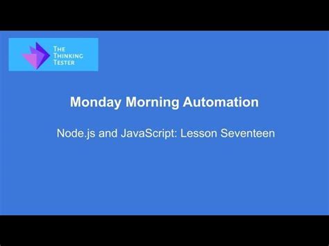 Kristin Jackvony On Linkedin Monday Morning Automation Node And Javascript Lesson 17