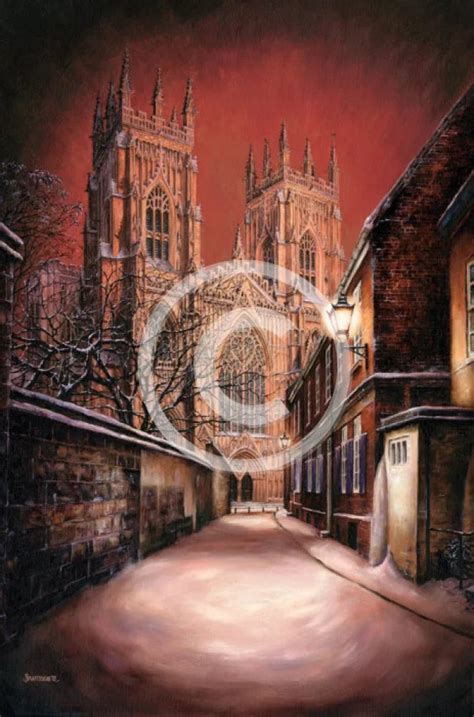 Silent Night York Minster Wraparound Canvas Print By Mark Braithwait