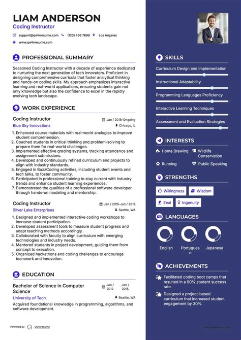 10 Coding Instructor Resume Samples And Templates For 2025