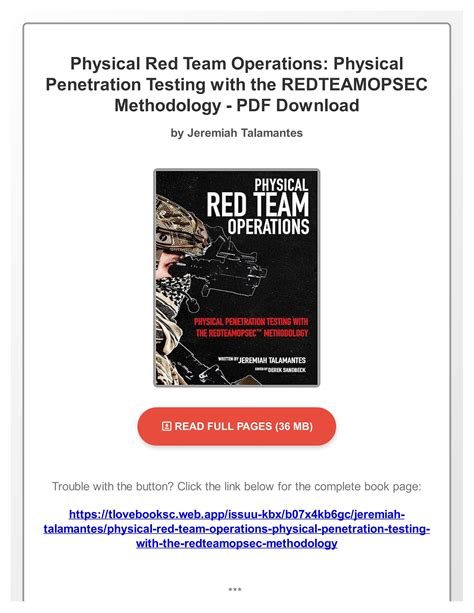 Pdf Ebook Physical Red Team Operations Physical Penetration Testing With The REDTEAMOPSEC