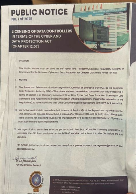 Cyberanddataprotectionact Cdpa Dataprotection Dataprivacy Zimbabwe Phillip Paidamoyo Hleremah