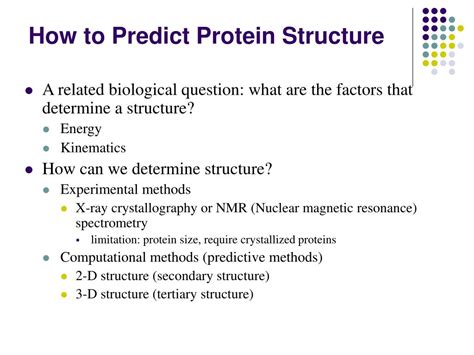 Ppt Cot 6930 Hpc And Bioinformatics Protein Structure Prediction