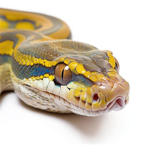 Reticulated Python Isolated On A Solid White Background Premium Ai Generated Image