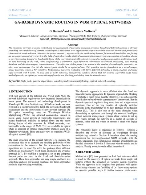 ga based dynamic routing in wdm optical networks pdf routing