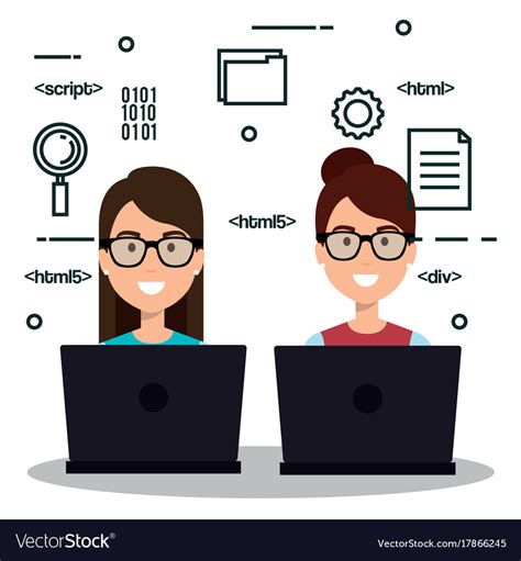 Software Language Programmer Avatar Royalty Free Vector