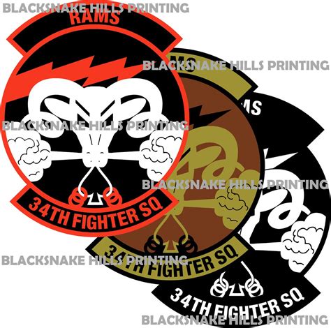 34th Fighter Squadron Patch Vector Images Svg Pdf Ai And Eps Formats Plus Rasters  And