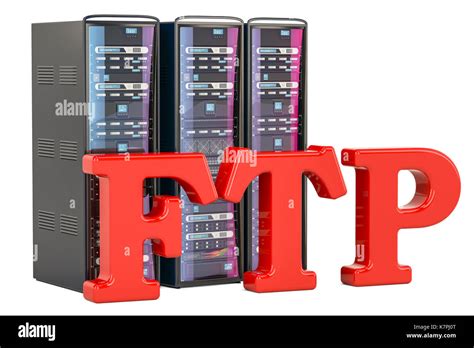 Ftp Server Concept 3d Rendering Isolated On White Background Stock