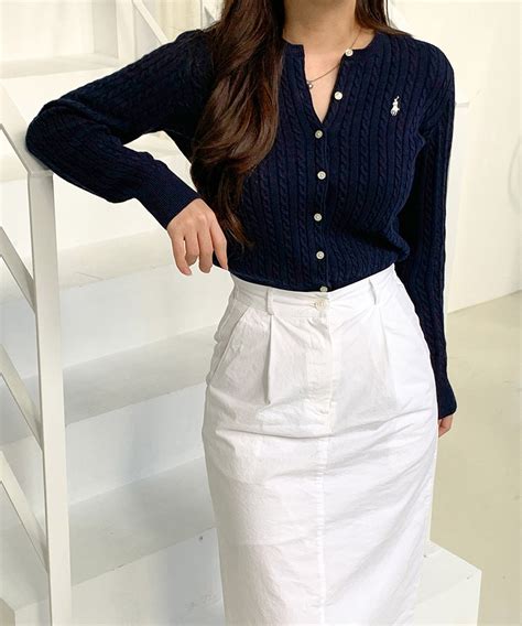 세컨찬스 폴로 랄프로렌 베이직 가디건 걸즈