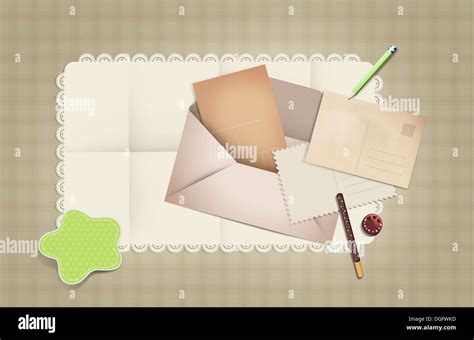 Illustration Memo Template With An Envelope On Top Stock Photo Alamy