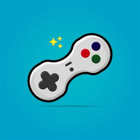 게임 제어 조이스틱 벡터 일러스트 레이 션 블루 그라데이션 배경 프리미엄 벡터
