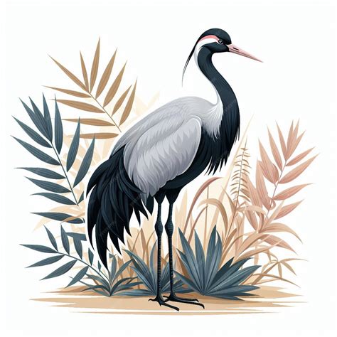 Premium Vector Cute Crane Bird Vector Cartoon Illustration