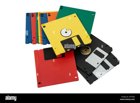 Multi Colored 35 Floppy Disks Obsolete Magnetic Storage Medium