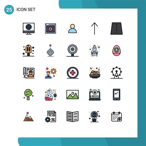 25 Universal Filled Line Flat Color Signs Symbols Of Grid Construction Online Bridge Arrow