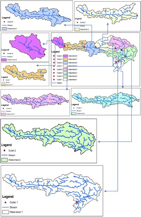 Maps Showing All The Eight Watersheds Download Scientific Diagram