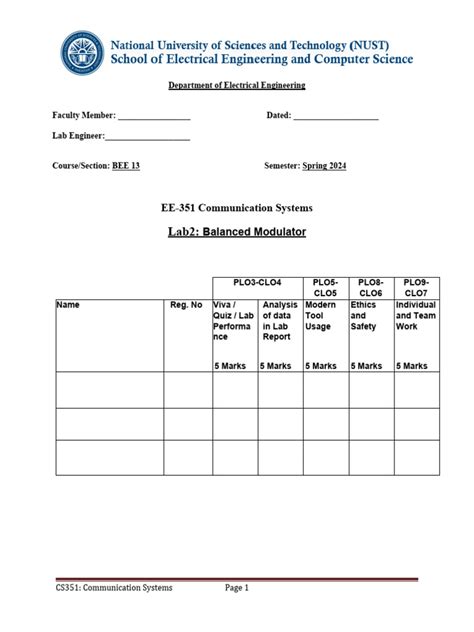 Communication Systems Lab 2 Pdf Modulation Detector Radio