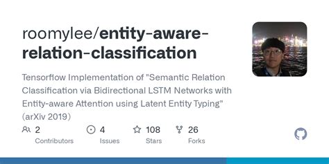 GitHub Roomylee Entity Aware Relation Classification Tensorflow