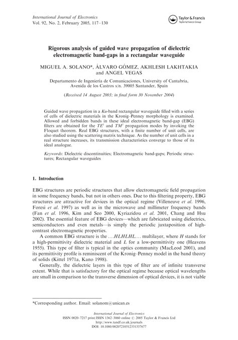 Pdf Rigorous Analysis Of Guided Wave Propagation Of Dielectric