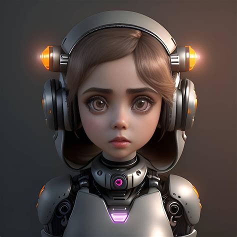 Premium Ai Image Beautiful Girl With Bionic Robot