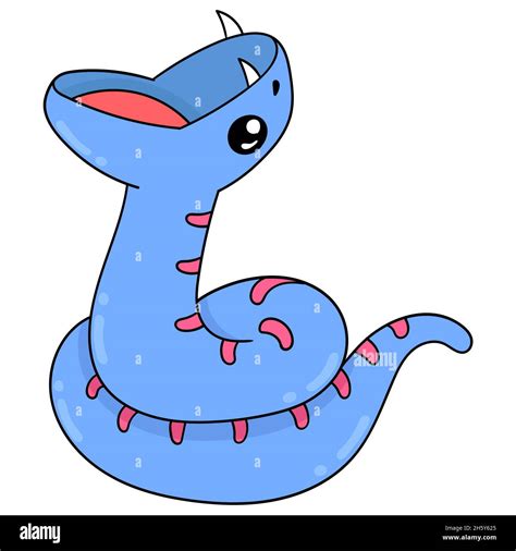 A Giant Python With Sharp Teeth Is Opening Its Mouth Upwards Stock Vector Image Art Alamy