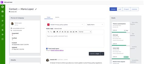 CRM For Zendesk App Integration With Zendesk Support