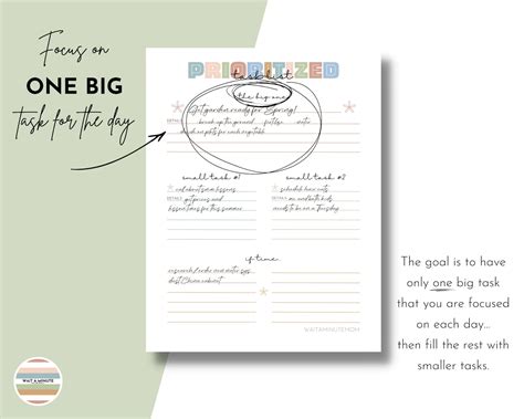 Simple Prioritized Task List Printable For Busy Moms To Do List Worksheet Stay At Home Mom