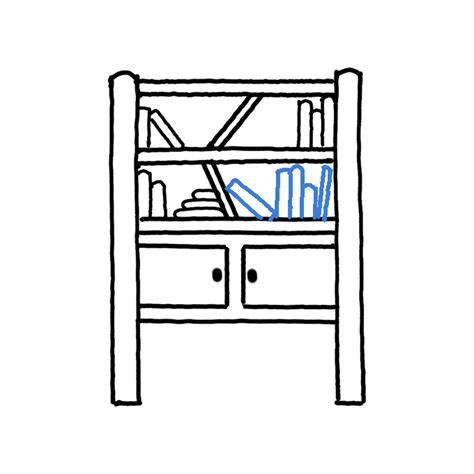 How To Draw A Bookshelf Step By Step Easy Drawing Guides Drawing Howtos