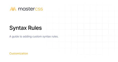 Syntax Rules Master Css
