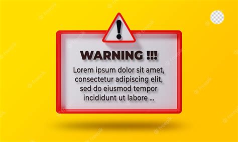 Premium Psd 3d Rendering Warning Box Mockup Interface
