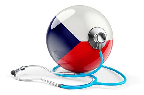 청진기가 있는 체코 국기 체코 개념의 건강 관리 흰색 배경에 격리 된 3d 렌더링 개혁에 대한 스톡 사진 및 기타 이미지 개혁 건강관리와 의술 과학 Istock