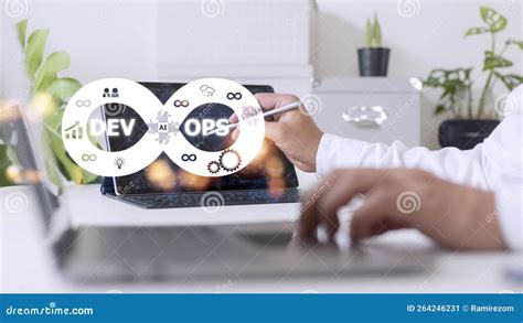 Devops Methodology Development Operations Agil Programming Technology Concept Stock Image