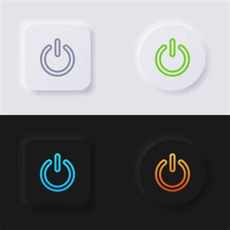 Premium Vector Power Button Icon Set Multicolor Neumorphism Button Soft Ui Design For Web