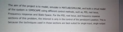 The Aim Of The Projed Is To Model Simulate In Chegg Com