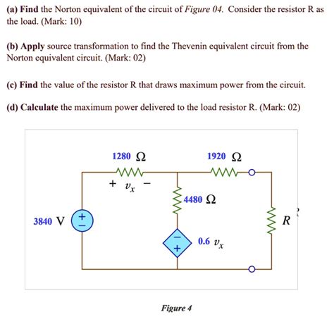 solved a find the norton equivalent of the circuit of figure 04